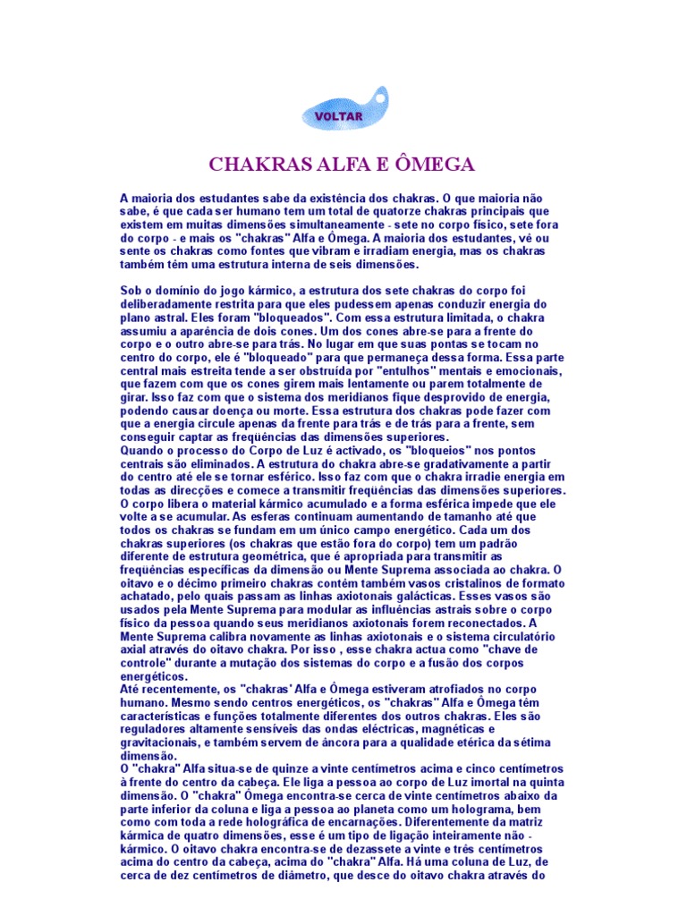 CHAKRAS ALFA E ÔMEGA | PDF | Chacra | Humano