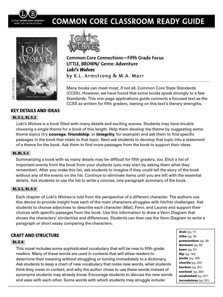Loki's Wolves Common Core Educator Guide | PDF | Loki | Narration