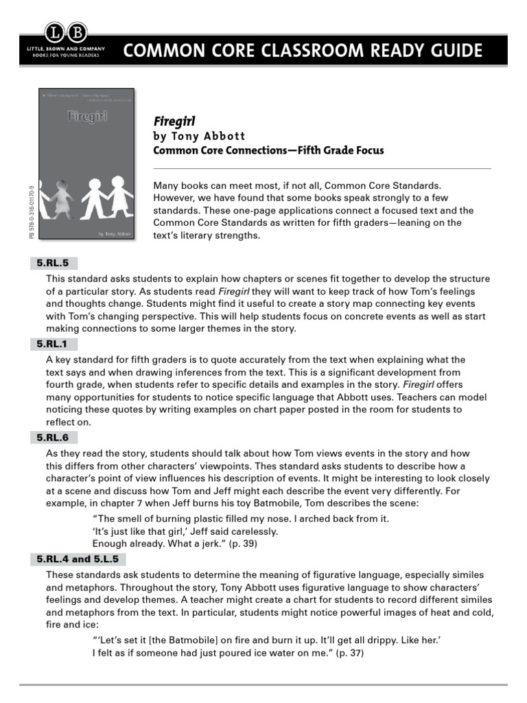 Firegirl Common Core Educator Guide | Download Free PDF | Common Core ...