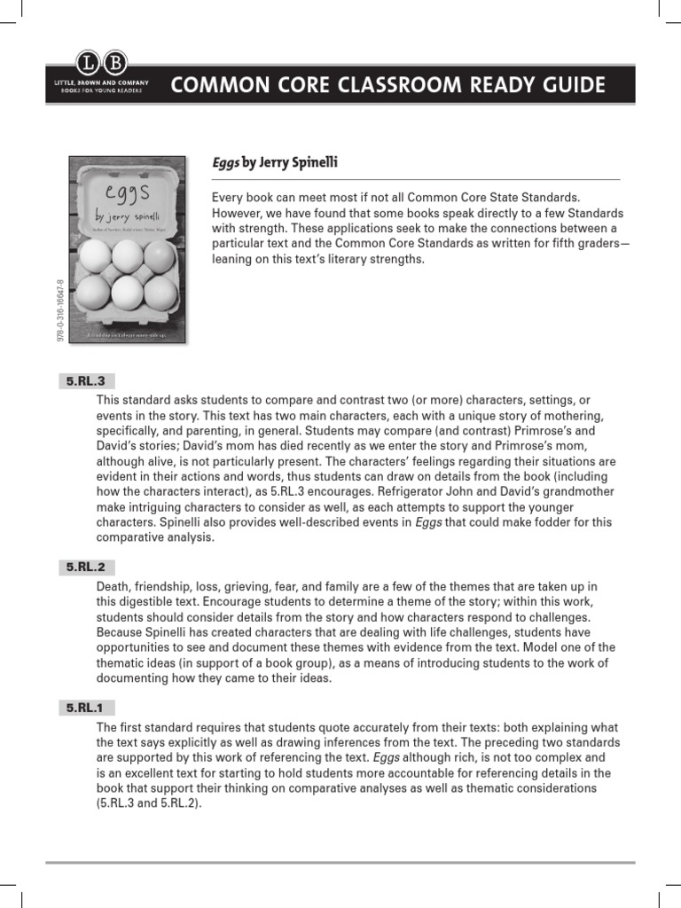 Eggs Common Core Educator Guide | PDF | Reading Comprehension