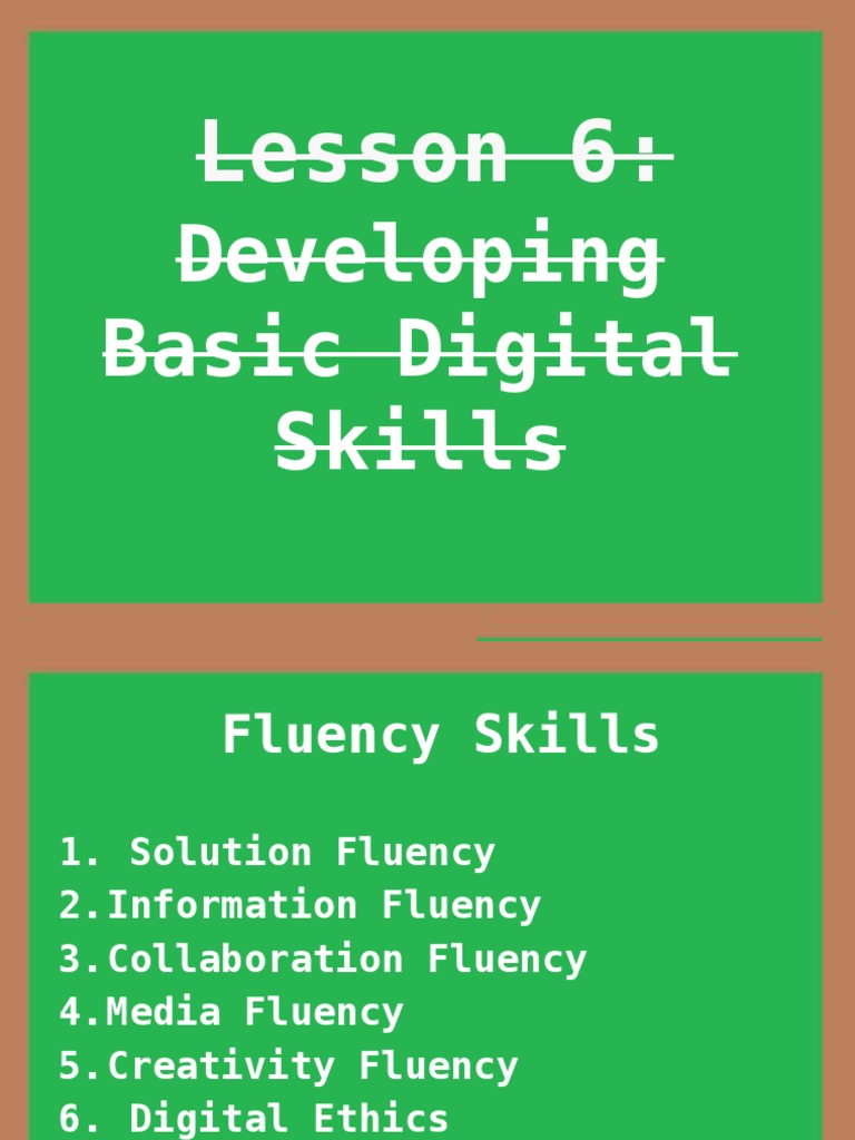 Lesson 6 Developing Basic Digital Skills Pdf Career Growth