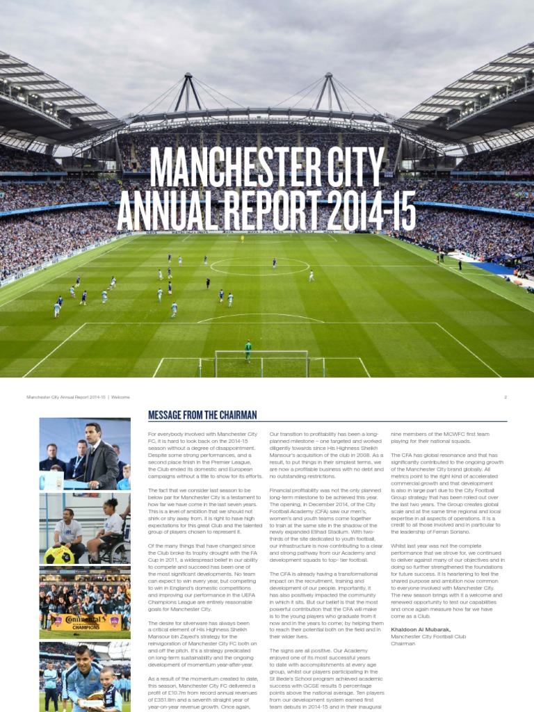 Manchester City FC, Annual Report 2014/15 | PDF | Premier League ...