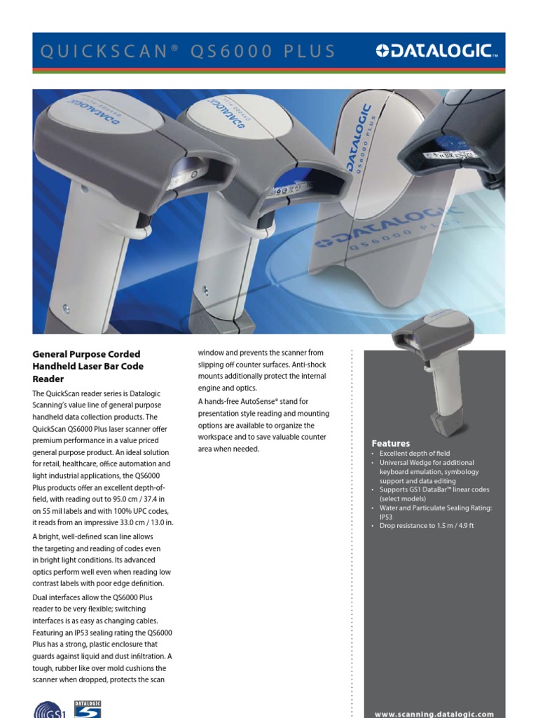 Quickscan® Qs6000 Plus | PDF | Image Scanner | Barcode