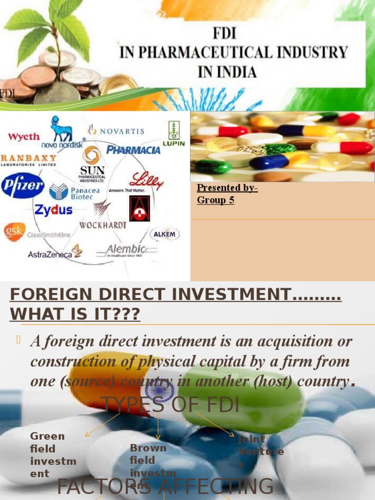 FDI in Pharma (Final) | PDF | Foreign Direct Investment | Mergers And ...
