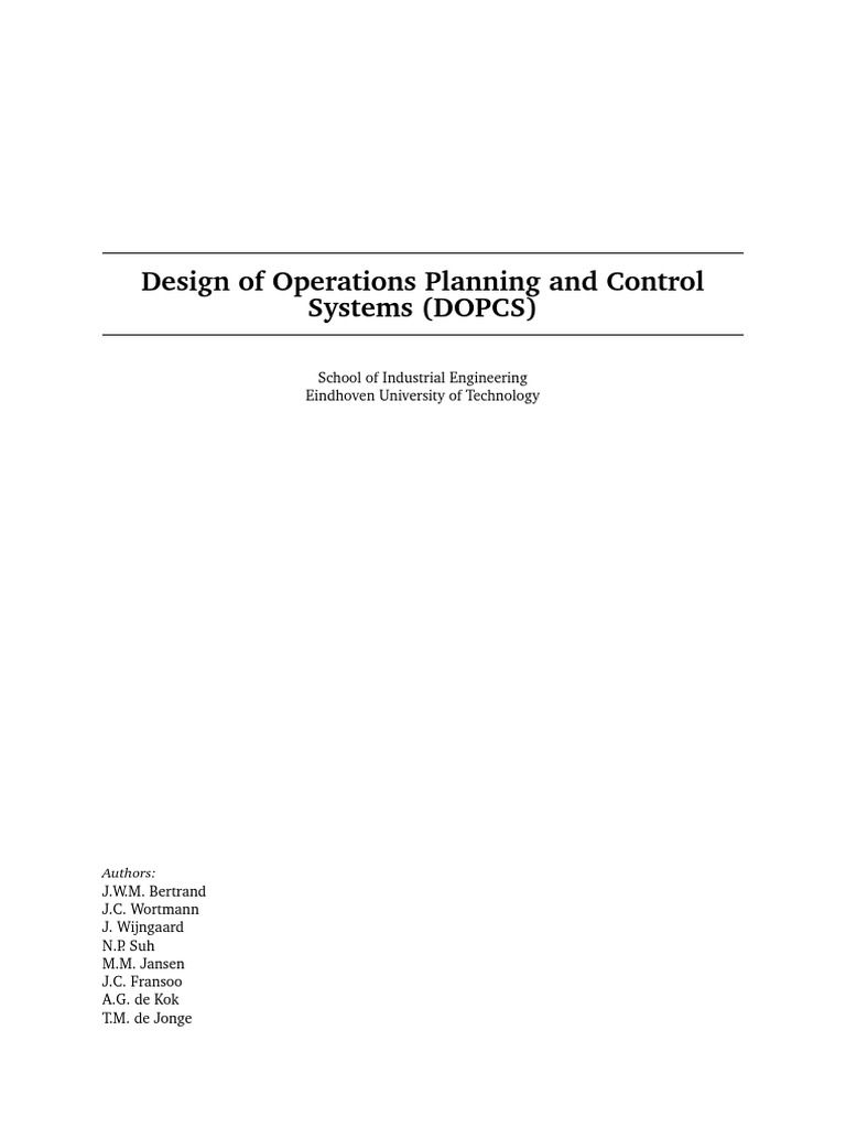 Operations Planning & Control Design | PDF | Axiom | Design