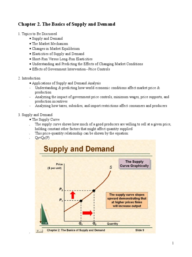 Chapter 2. The Basics of Supply and Demand | PDF | Supply (Economics ...