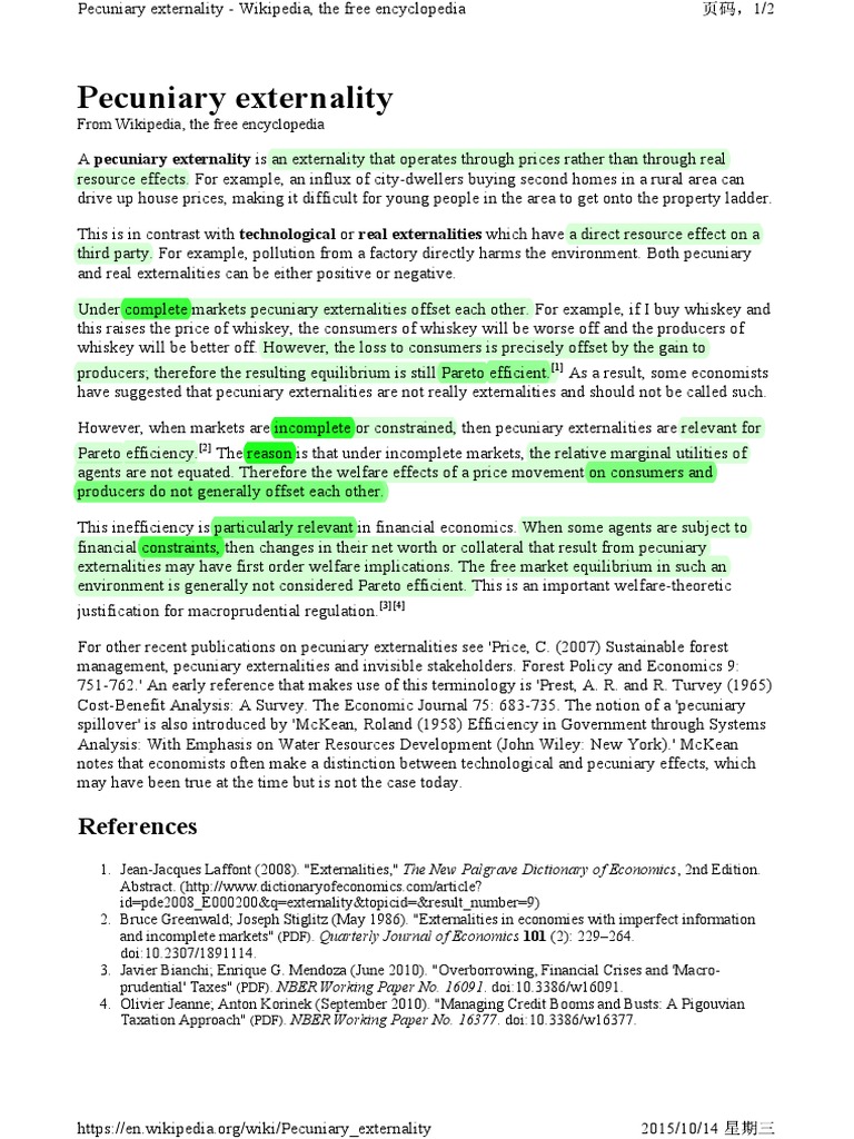 Pecuniary Externality | Public Economics | Economic Theories