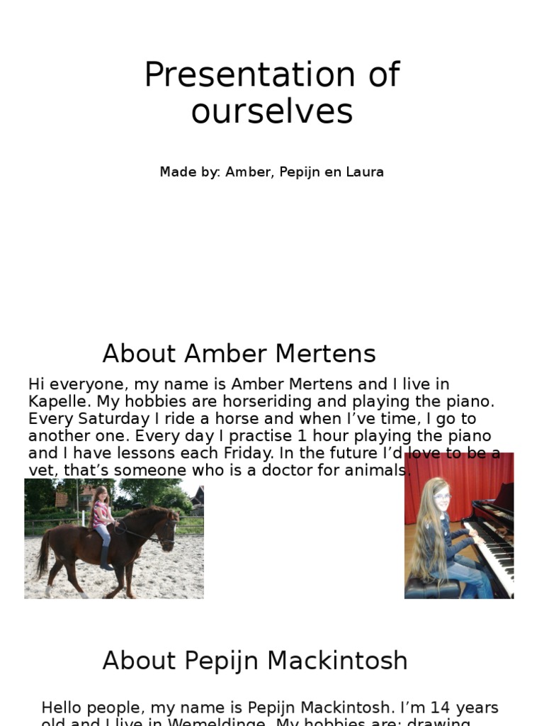 Meet Amber, Pepijn, and Laura: Hobbies & Dreams | PDF