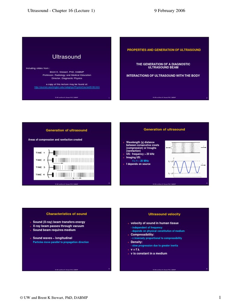 Ultrasound: Ultrasound - Chapter 16 (Lecture 1) 9 February 2006 | PDF ...