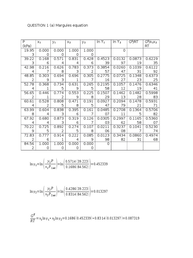 CHE 553 - Thermodynamics Assignment 2 | PDF | Science & Mathematics | Technology & Engineering