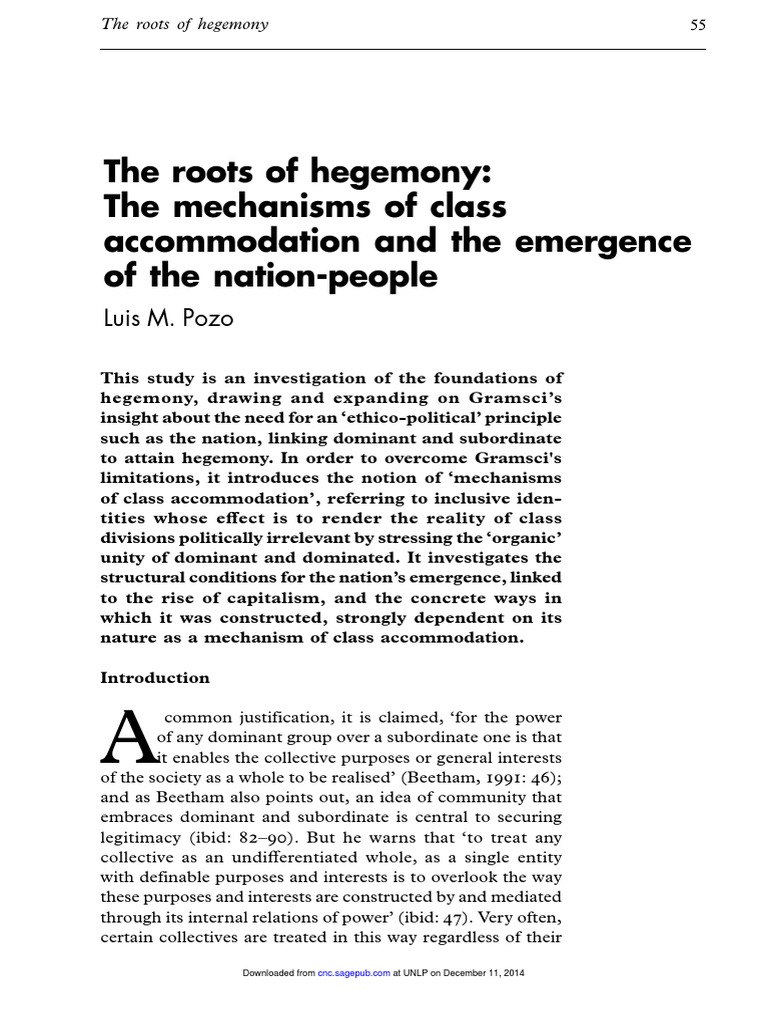 The Roots of Hegemony | PDF | Antonio Gramsci | Hegemony