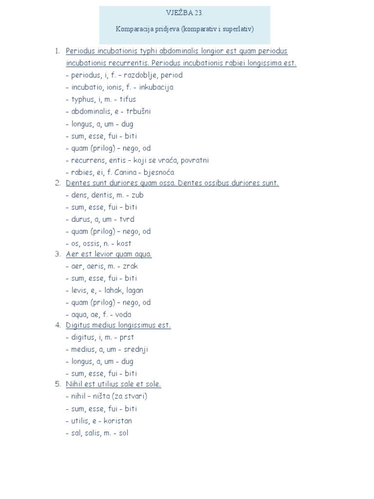 Latinski, 23. Vjezba | PDF