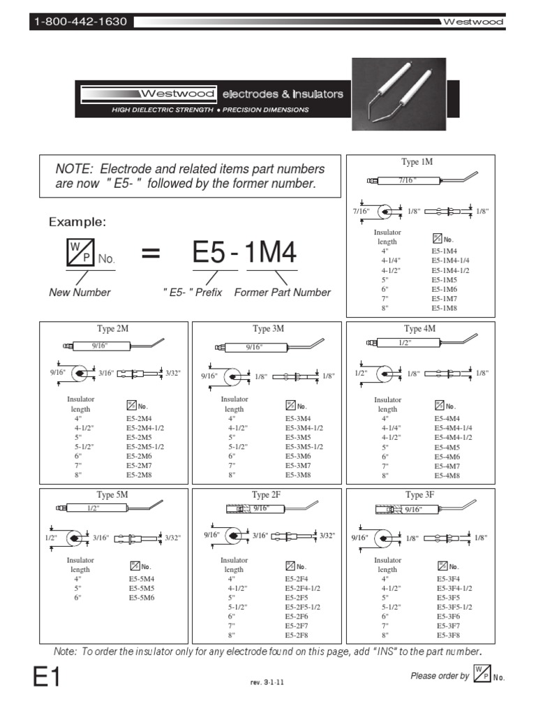 Catalogo Electrodos de Ignicion Westwood | PDF | Electromagnetismo ...