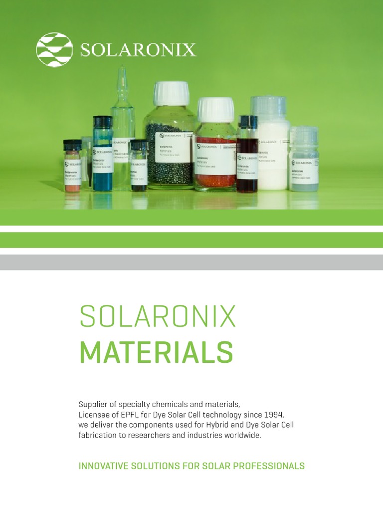 Solaronix Materials: Innovative Solutions For Solar Professionals | PDF ...