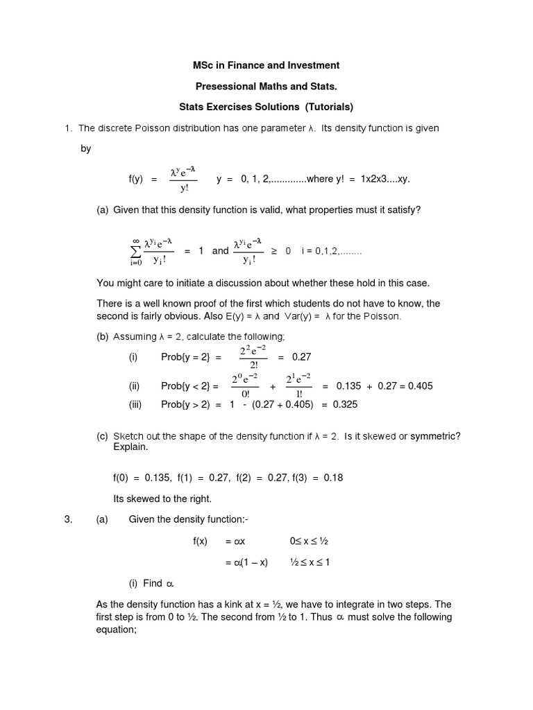 Statistics Exercise Solution | PDF | Statistical Hypothesis Testing ...