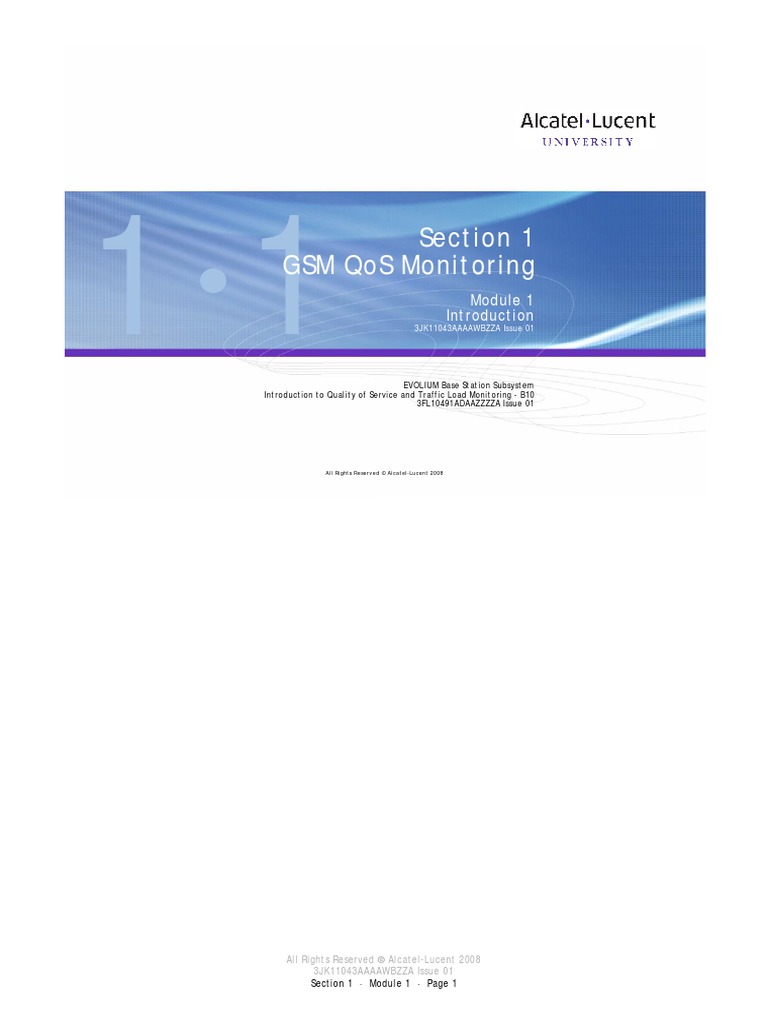 Section 1 GSM Qos Monitoring: Do Not Delete This Graphic Elements in ...