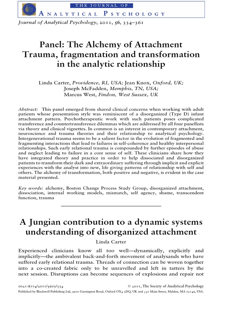 The Alchemy of Attachment Trauma, Fragmentation and Transformation ...