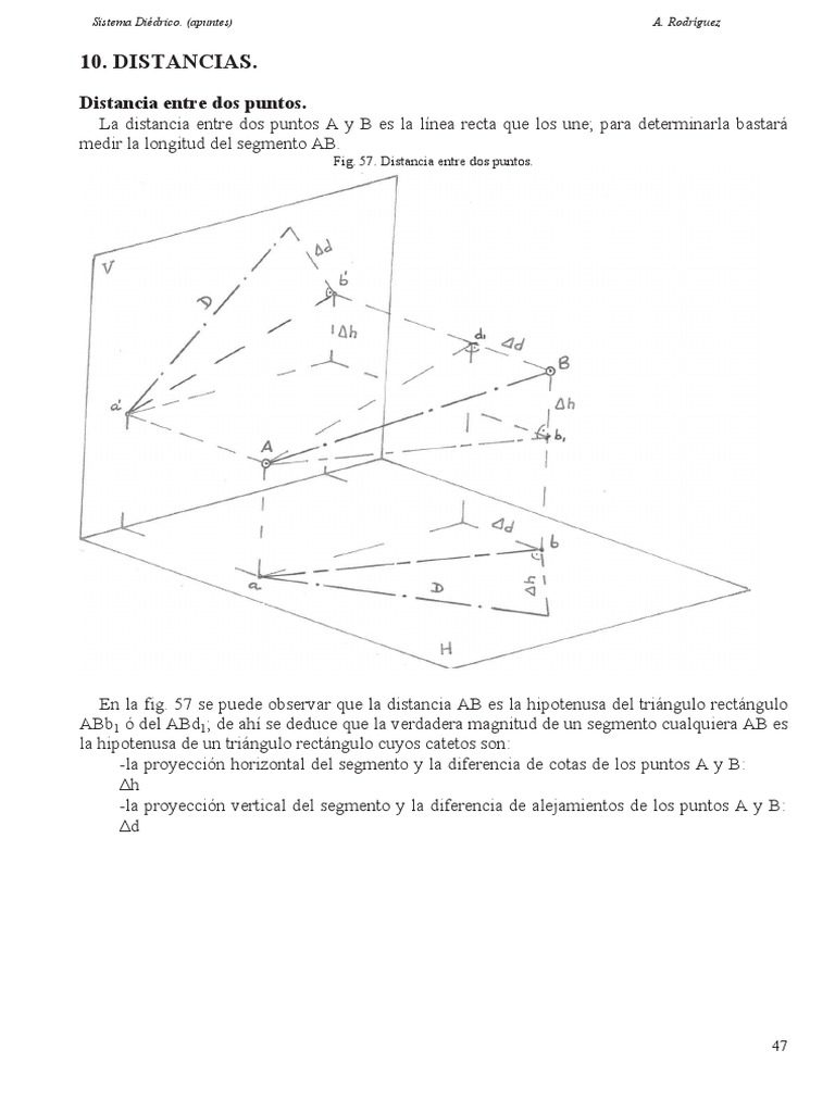 DISTANCIAS. Dibujo Tecnico | PDF | Geometría euclidiana | Geometria clasica