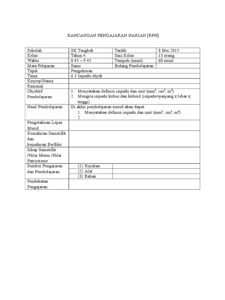 Borang Lesson Study (Sains) | PDF