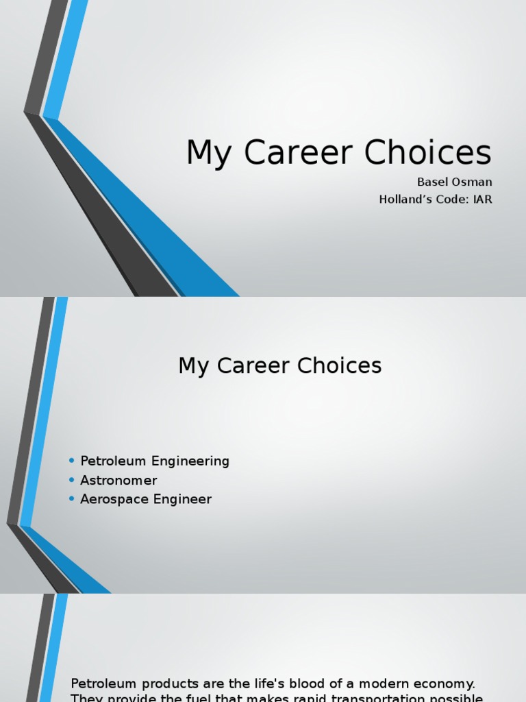 My Career Choices: Basel Osman Holland's Code: IAR | PDF | Science ...