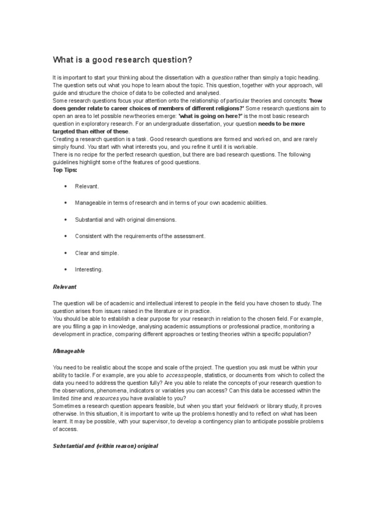 What Is A Good Research Question | PDF | Theory | Attention
