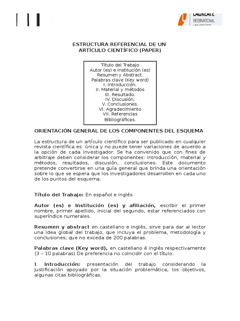 Estructura Básica Del Paper | Descargar gratis PDF | Science | Ciencia ...