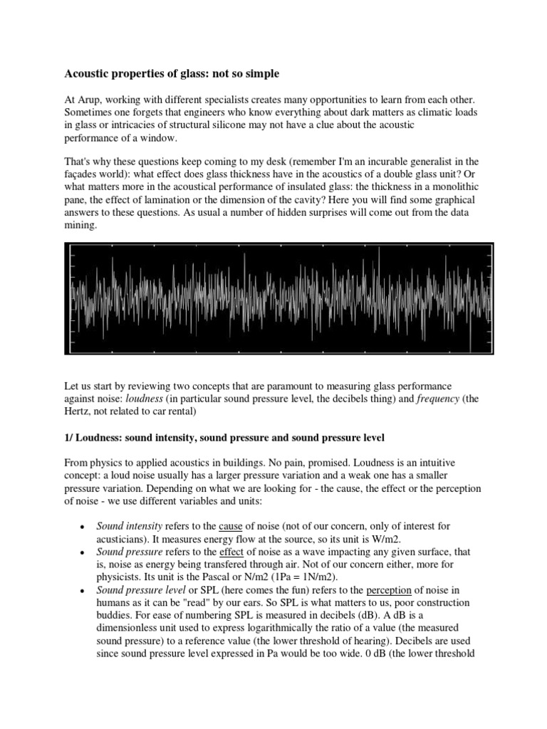 Acoustic Properties of Glass Explained | PDF | Sound | Decibel