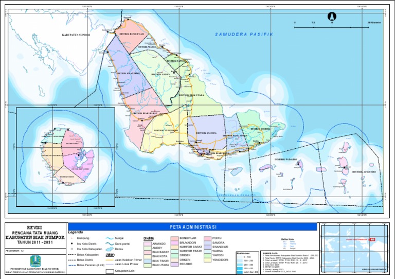 Peta Administrasi Kabupaten Biak Numfor