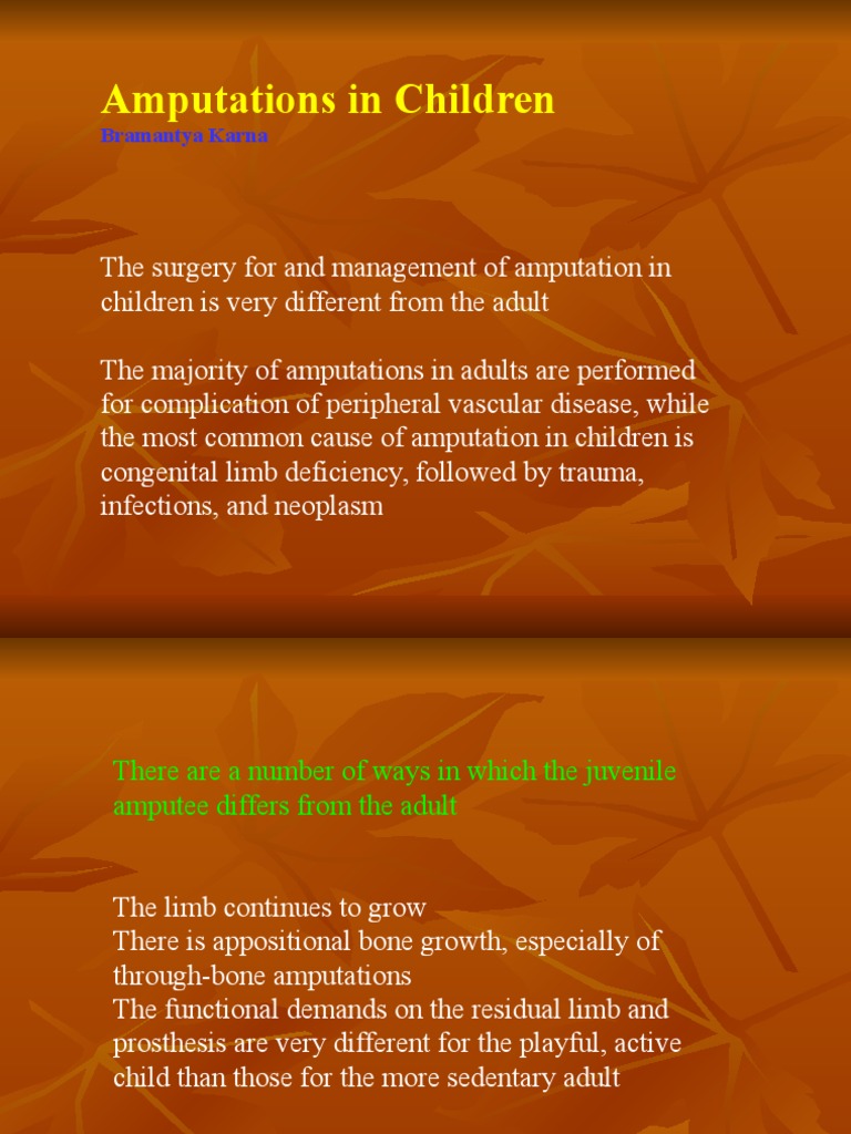 Amputations in Children | PDF | Amputation | Health Sciences