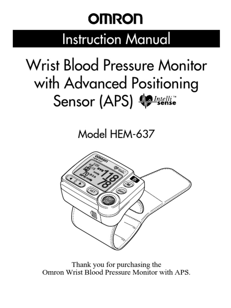 Omron Blood Pressure Monitor Manual | PDF | Blood Pressure ...