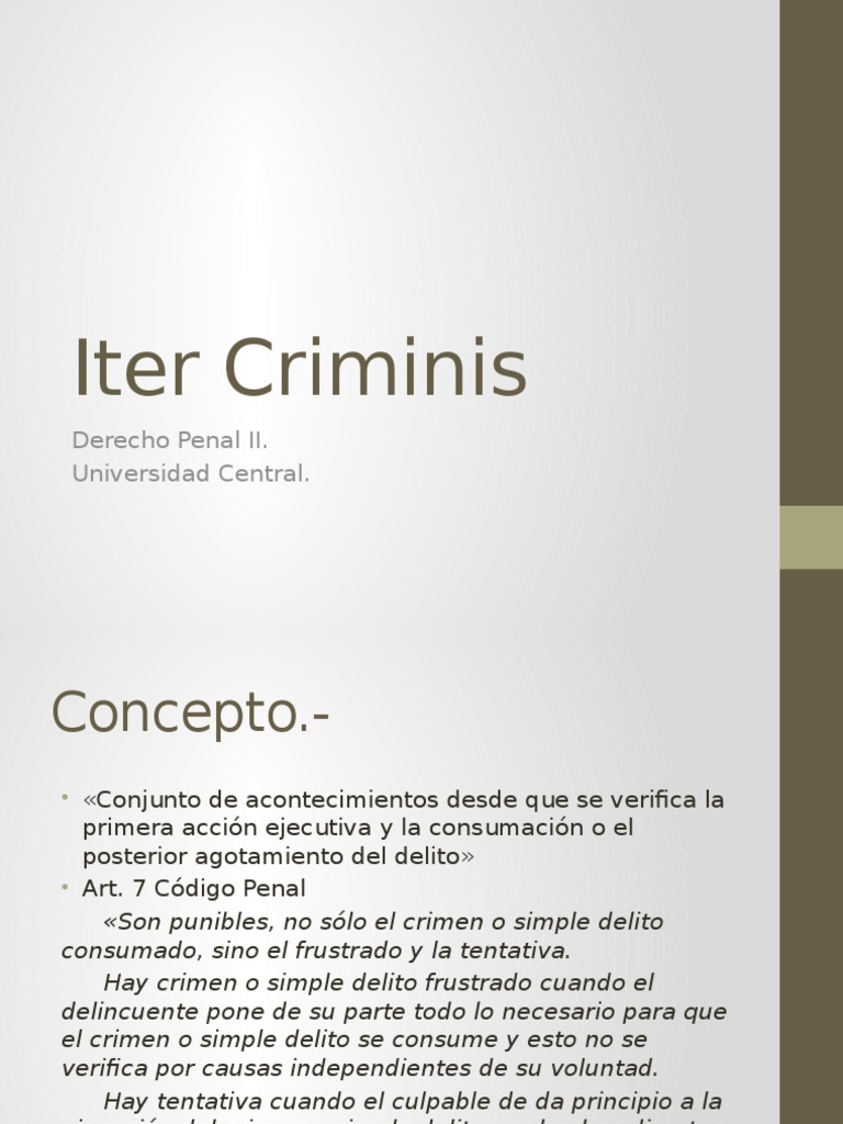 Iter Criminis | PDF | Delito | Derecho penal