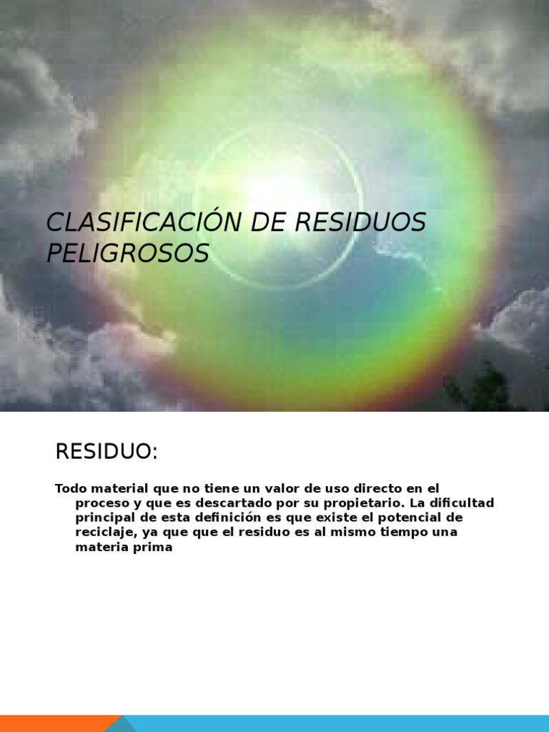 Clasificacion de Residuos Peligrosos Codigo Cretib | PDF | Material ...