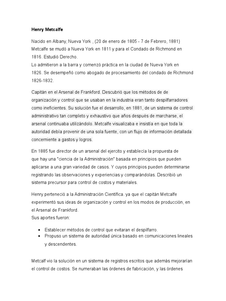 Henry Metcalfe | PDF
