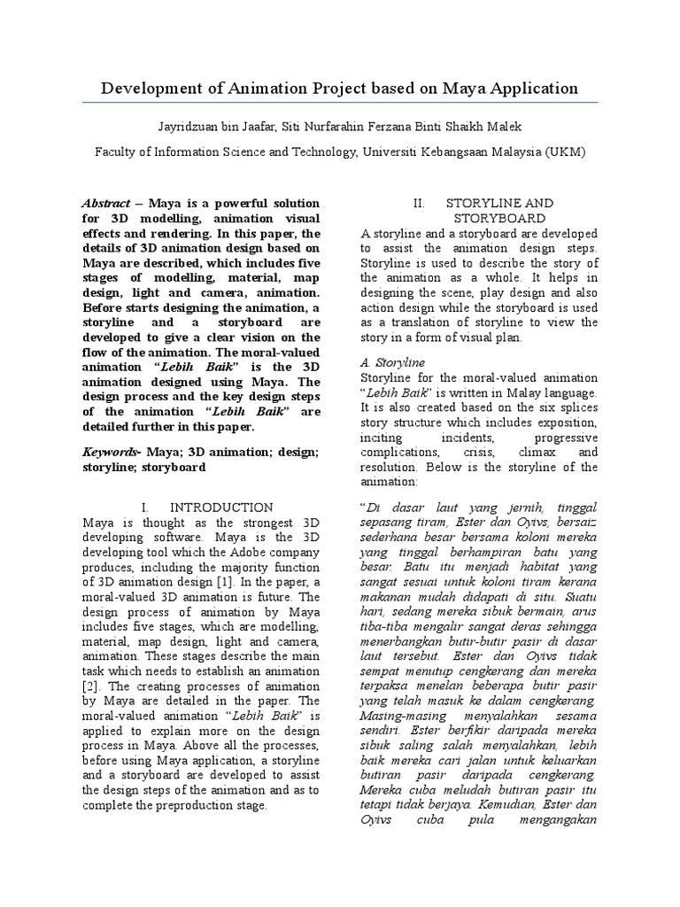 Animation Project Report | PDF | 3 D Computer Graphics | Animation