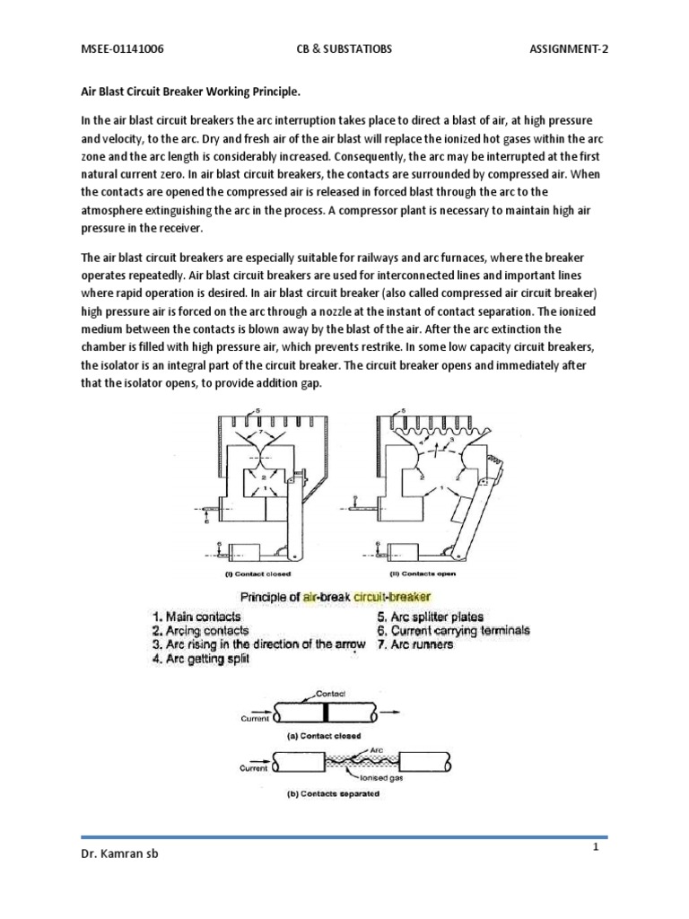 Air Blast Circuit Breaker | PDF | Electric Arc | Electrical Substation