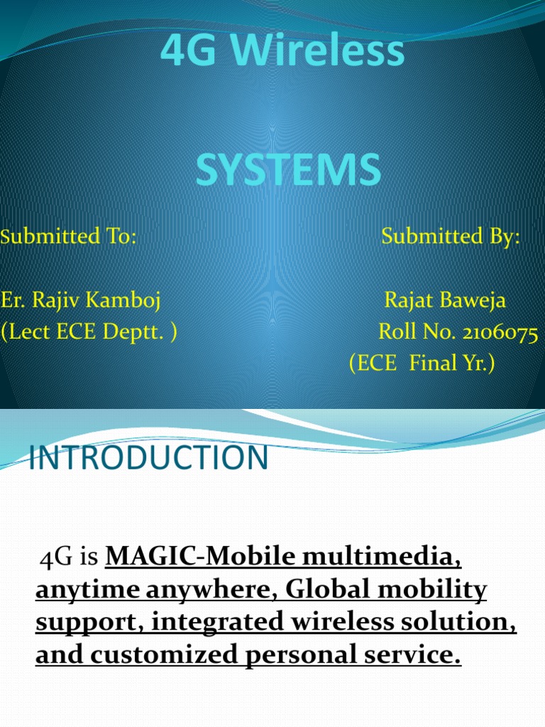4G Technology Presentation | PDF | 4 G | Computer Network