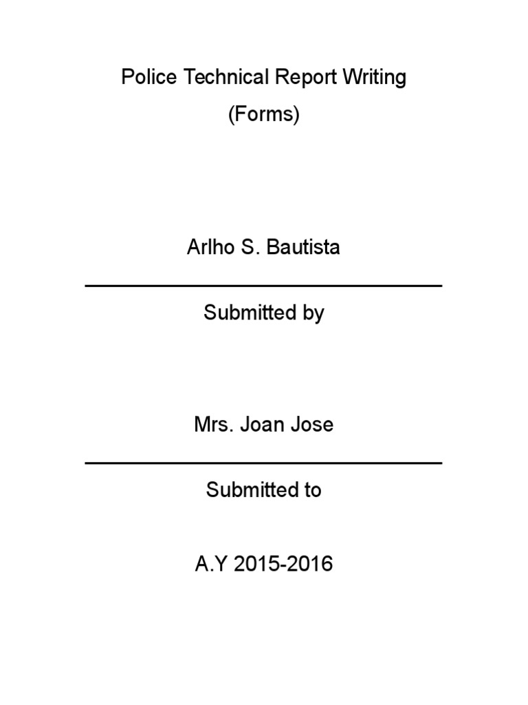 Police Technical Report Forms Guide | PDF | Prosecutor | Police