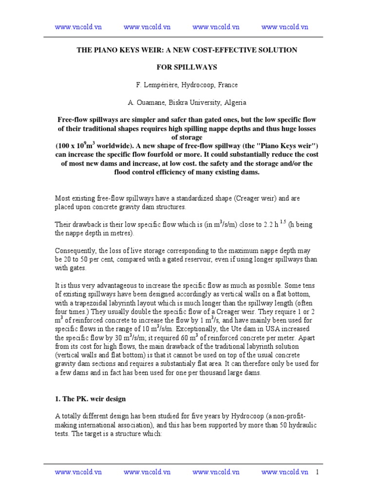 The Piano Keys Weir | PDF | Spillway | Dam