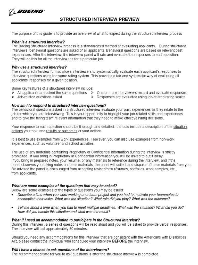 Structured Interview Preview | PDF | Interview | Résumé