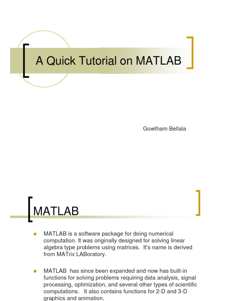 Introduction To Matlab | PDF | Matlab | Matrix (Mathematics)