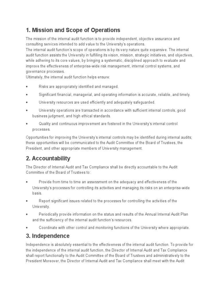 Internal Audit SOP | PDF | Internal Audit | Internal Control