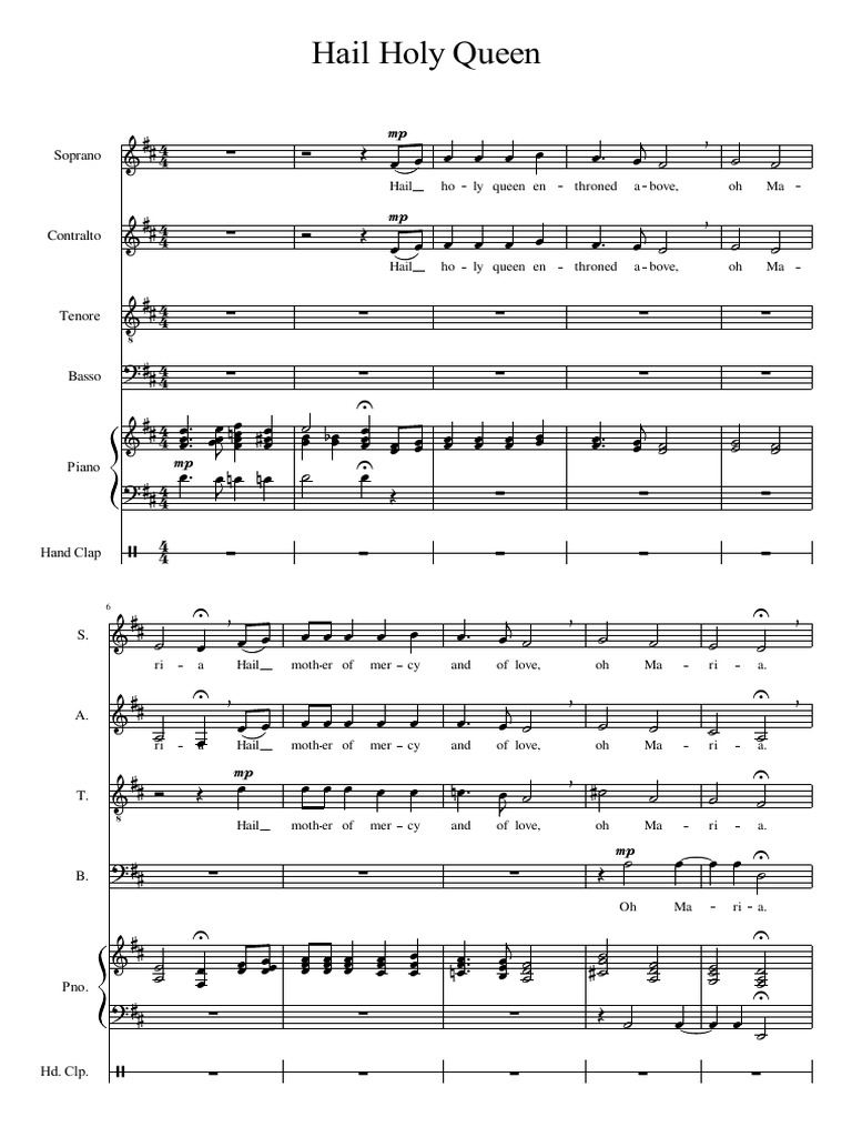 Hail Holy Queen | PDF | Music Theory | Musical Compositions