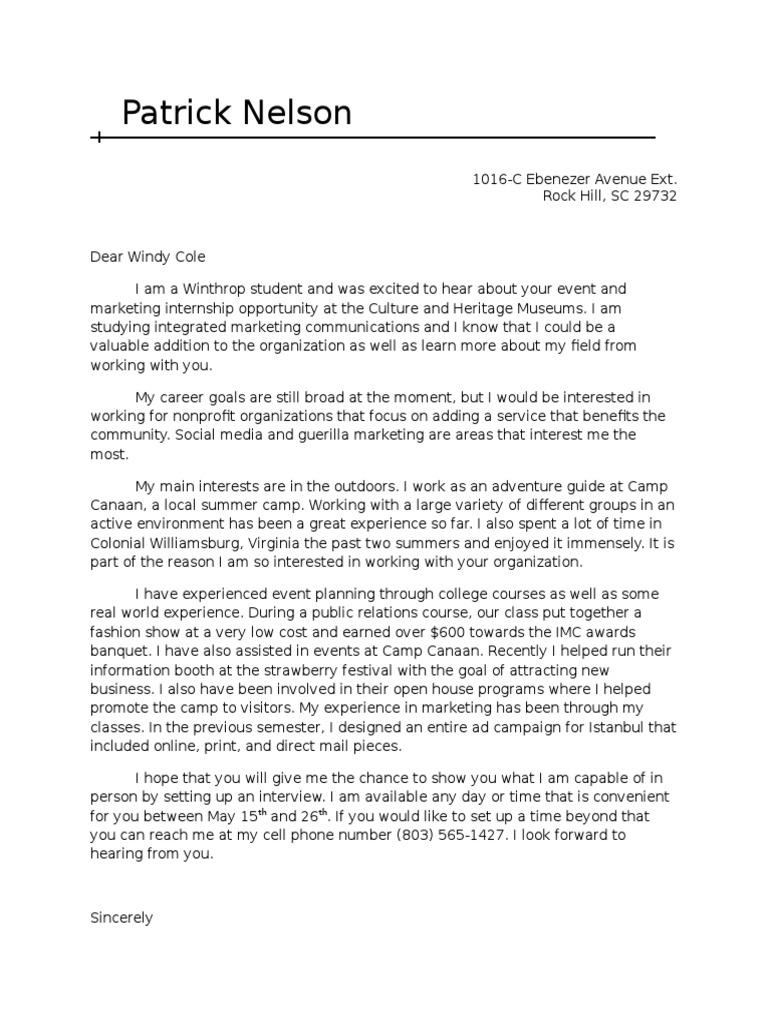 Cultural and Heritage Museum Cover Letter | PDF | Museum | Communication