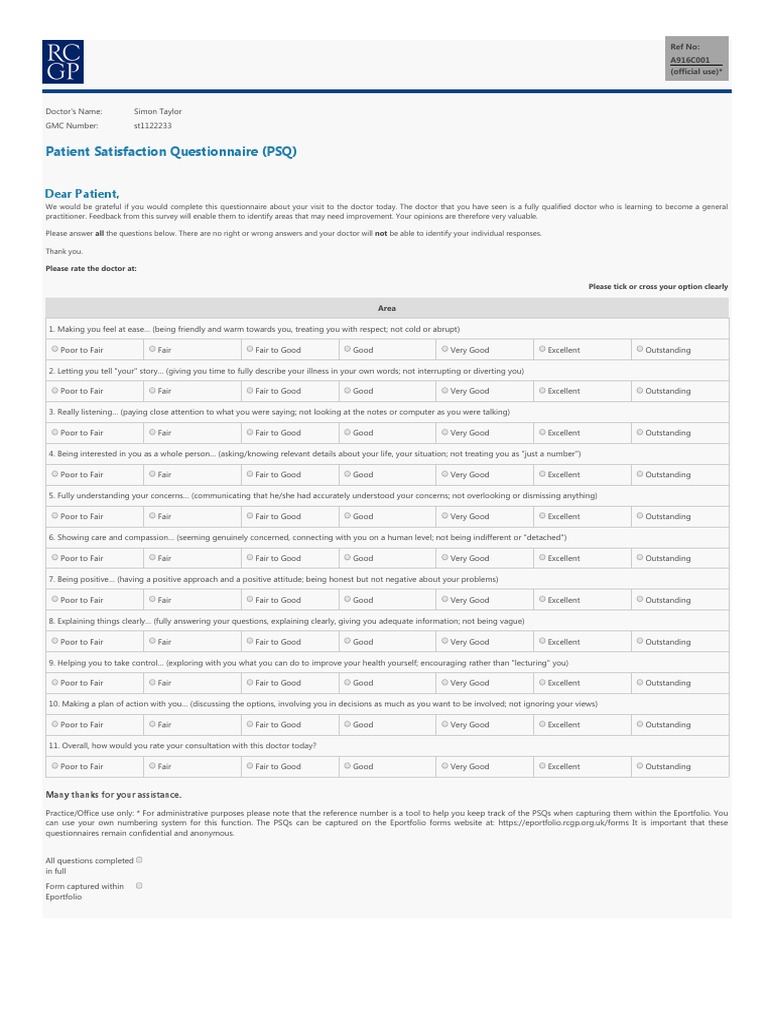 PSQ | Questionnaire | Communication