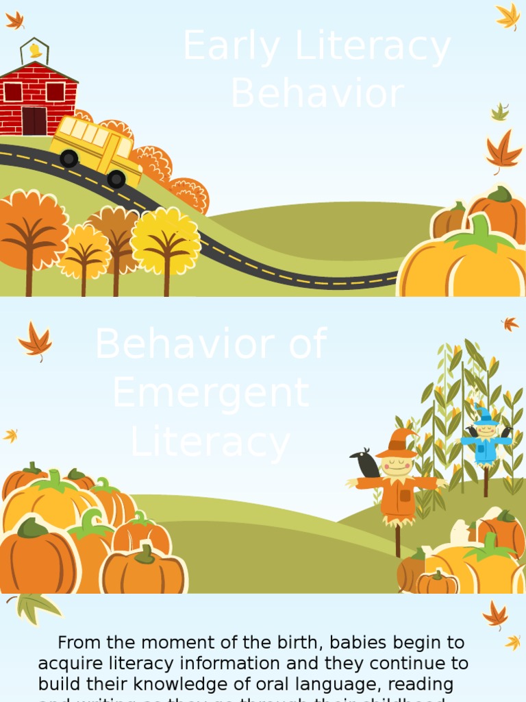 Behavior of Emergent Literacy | PDF | Literacy | Language Acquisition