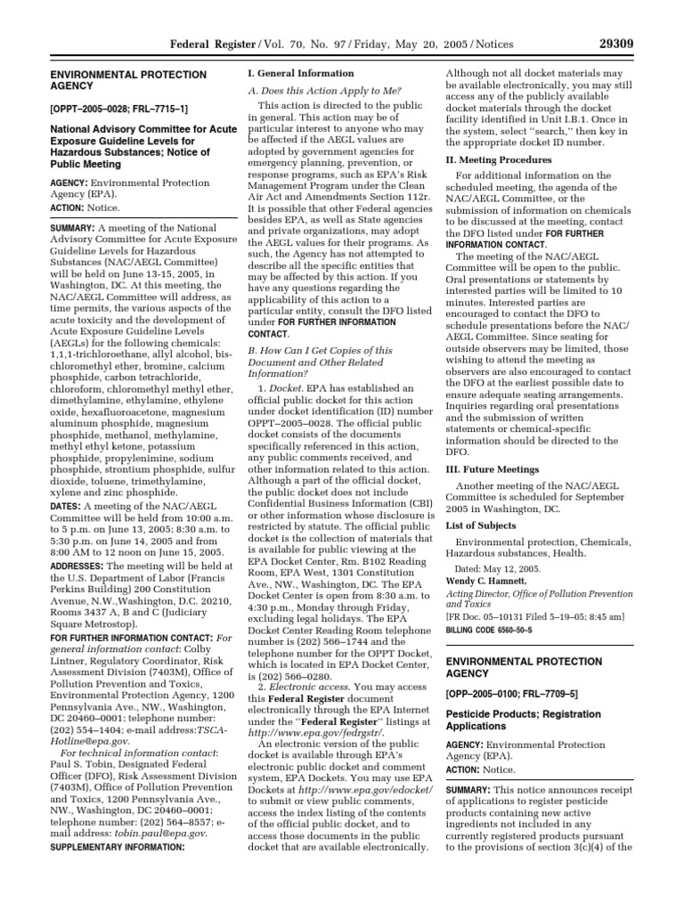 Federal Register / Vol. 70, No. 97 / Friday, May 20, 2005 / Notices ...