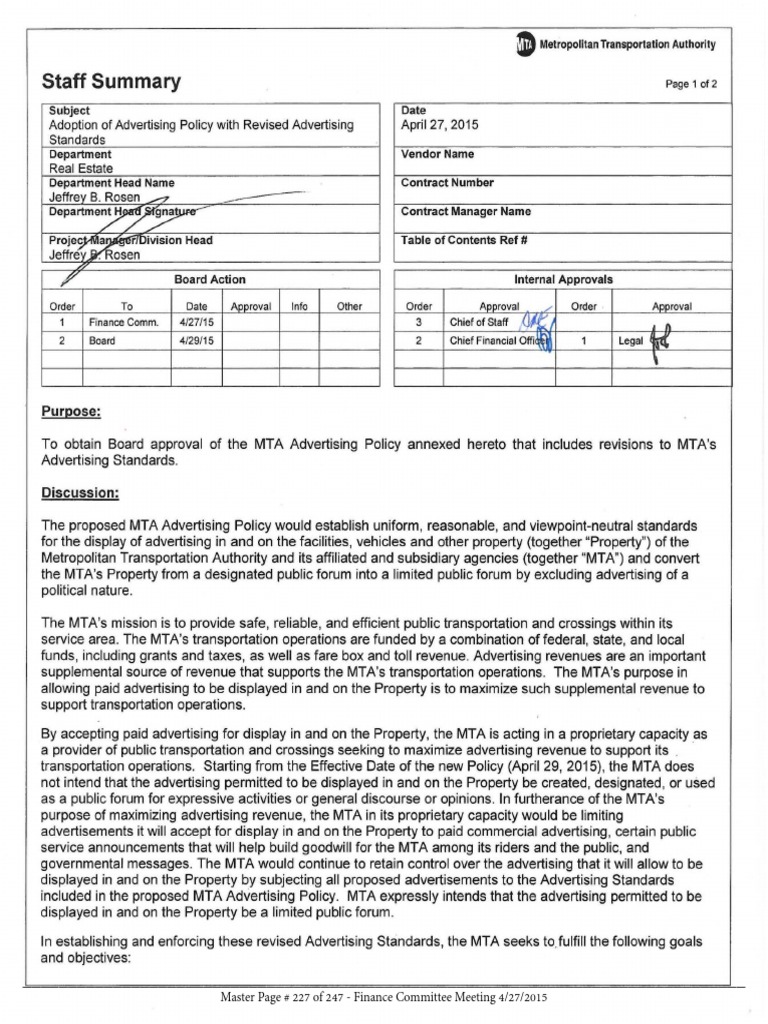MTA Ad Policy | PDF | Advertising | Public Sphere