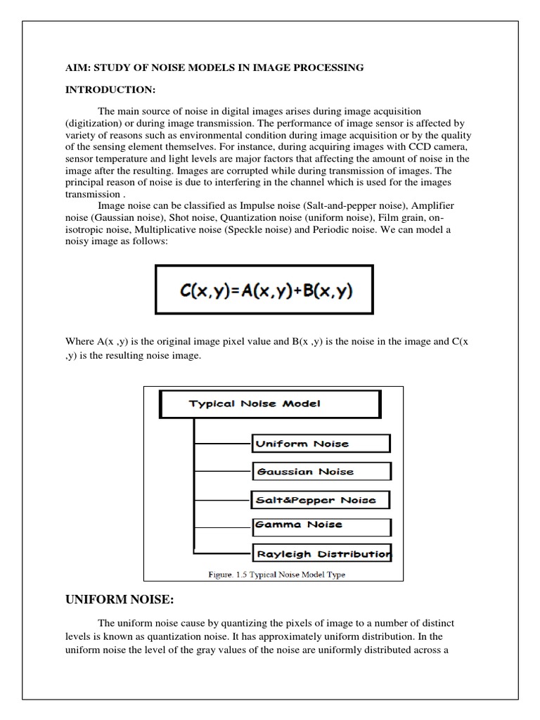 Noise Models in Image Processing | PDF | Signal Processing ...