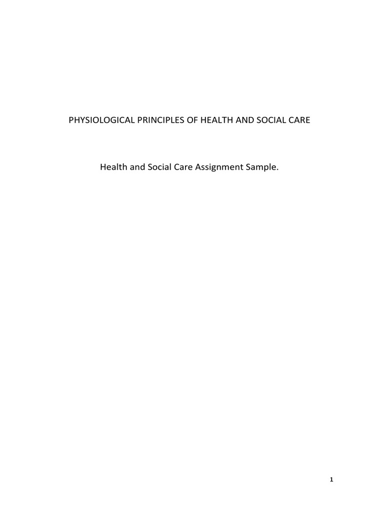 Health and Social Care Assignment Sample PDF | PDF | Human Body ...
