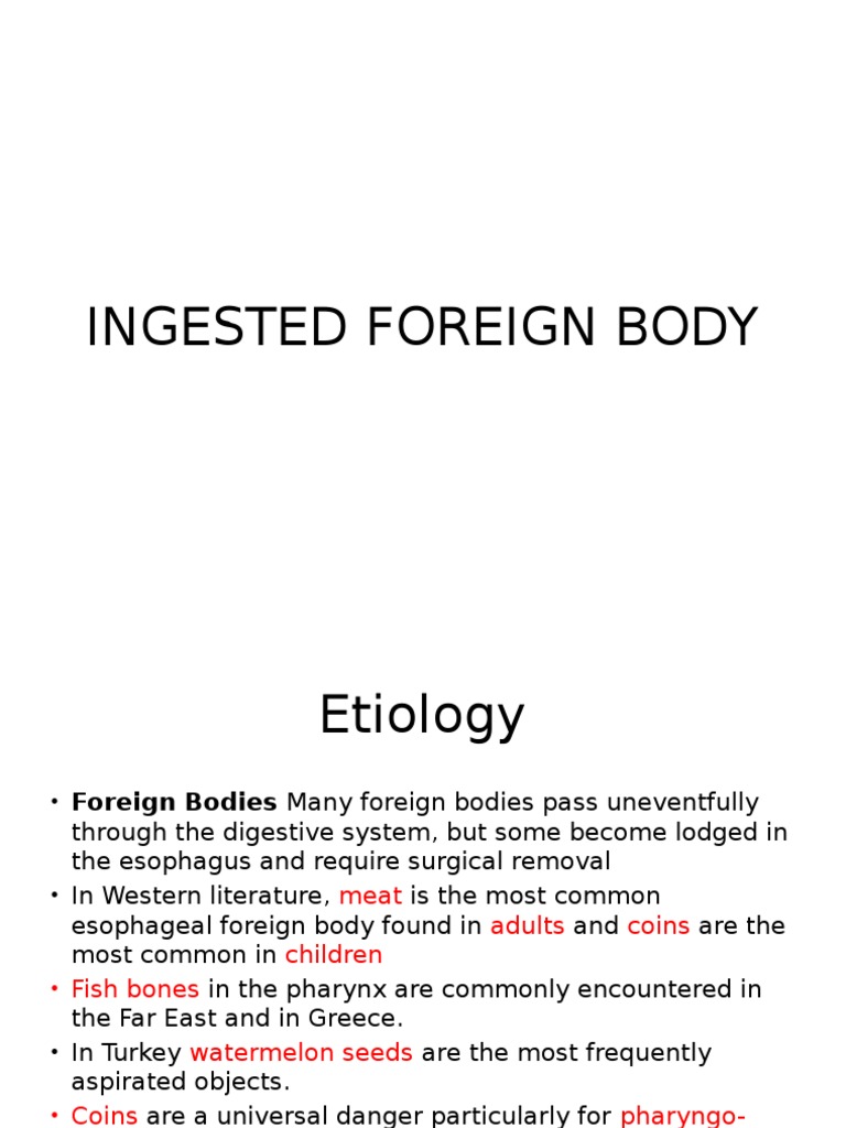 Ingested Foreign Body | Download Free PDF | Esophagus | Gastroenterology